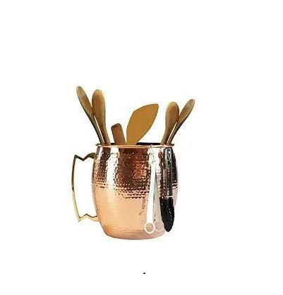 High Quality Copper Spoon Holder Kitchen & Tabletop Hammered Shiny ...