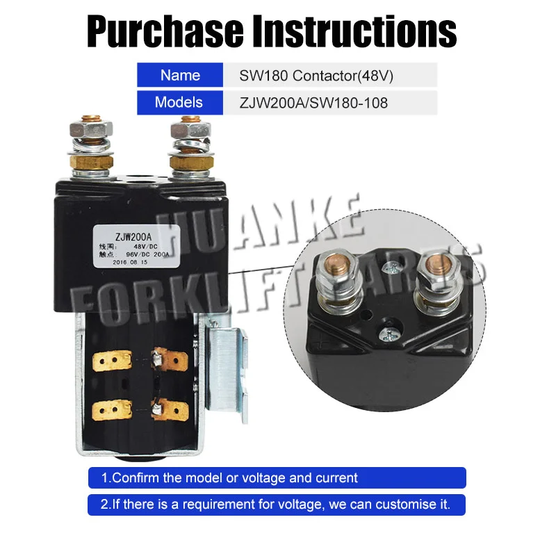Albright Type SW180 48 Volt Contactor for Electric Vehicles