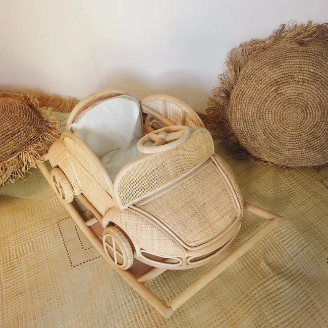 Eco Farmie Rattan Car Rocker - Unique Kids Ride on Toy