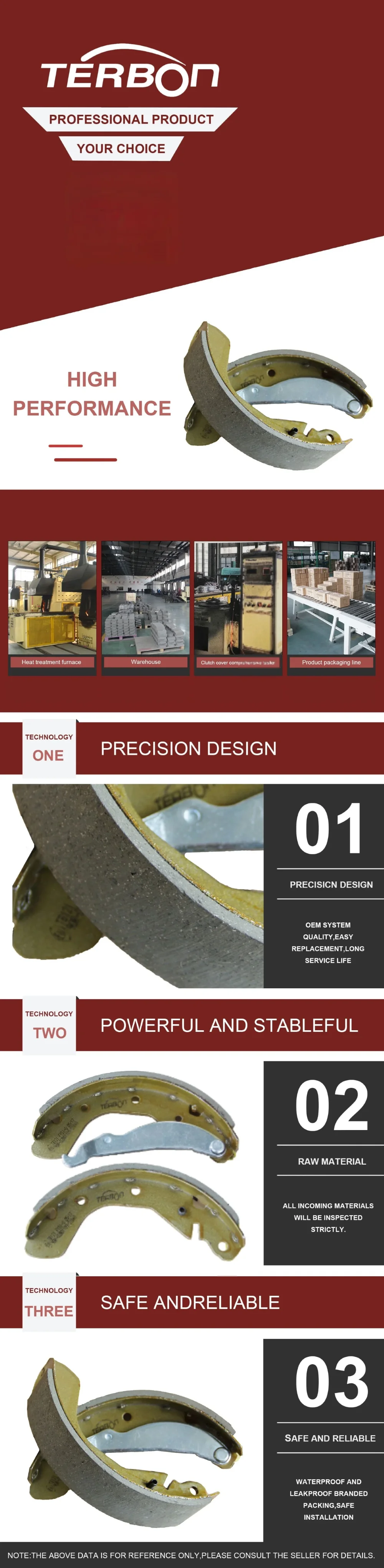 Oem 58350-1ya00 Asbestos Free Terbon Parts Rear Axle Brake Shoe For Kia ...