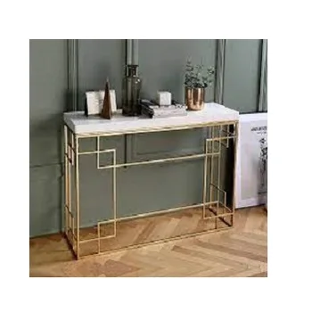 Luxury Metal Gold Antique Finished Stand Lounge Corridor Console Table ...
