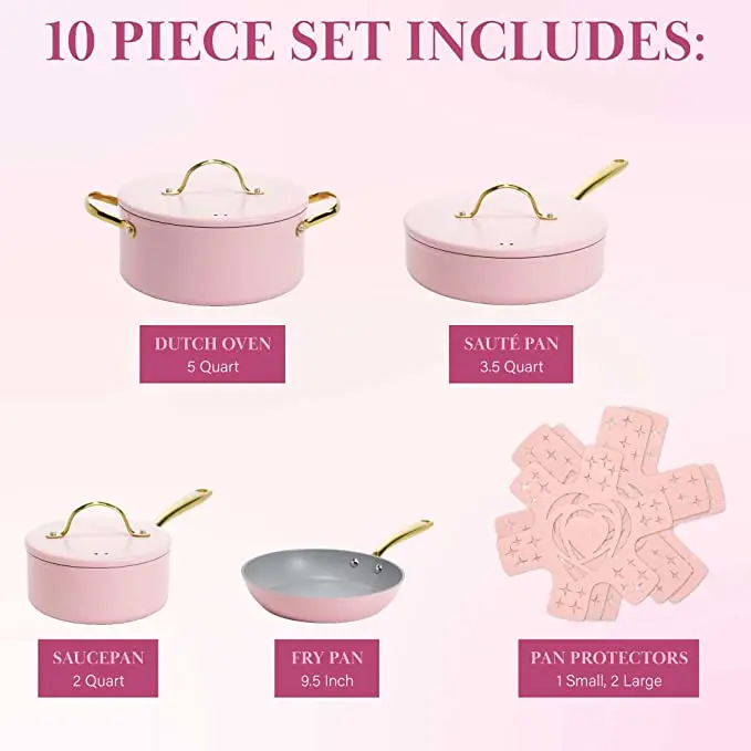 Shop Our Pink Cookware Sets - Durable, Non Stick, and Sustainable
