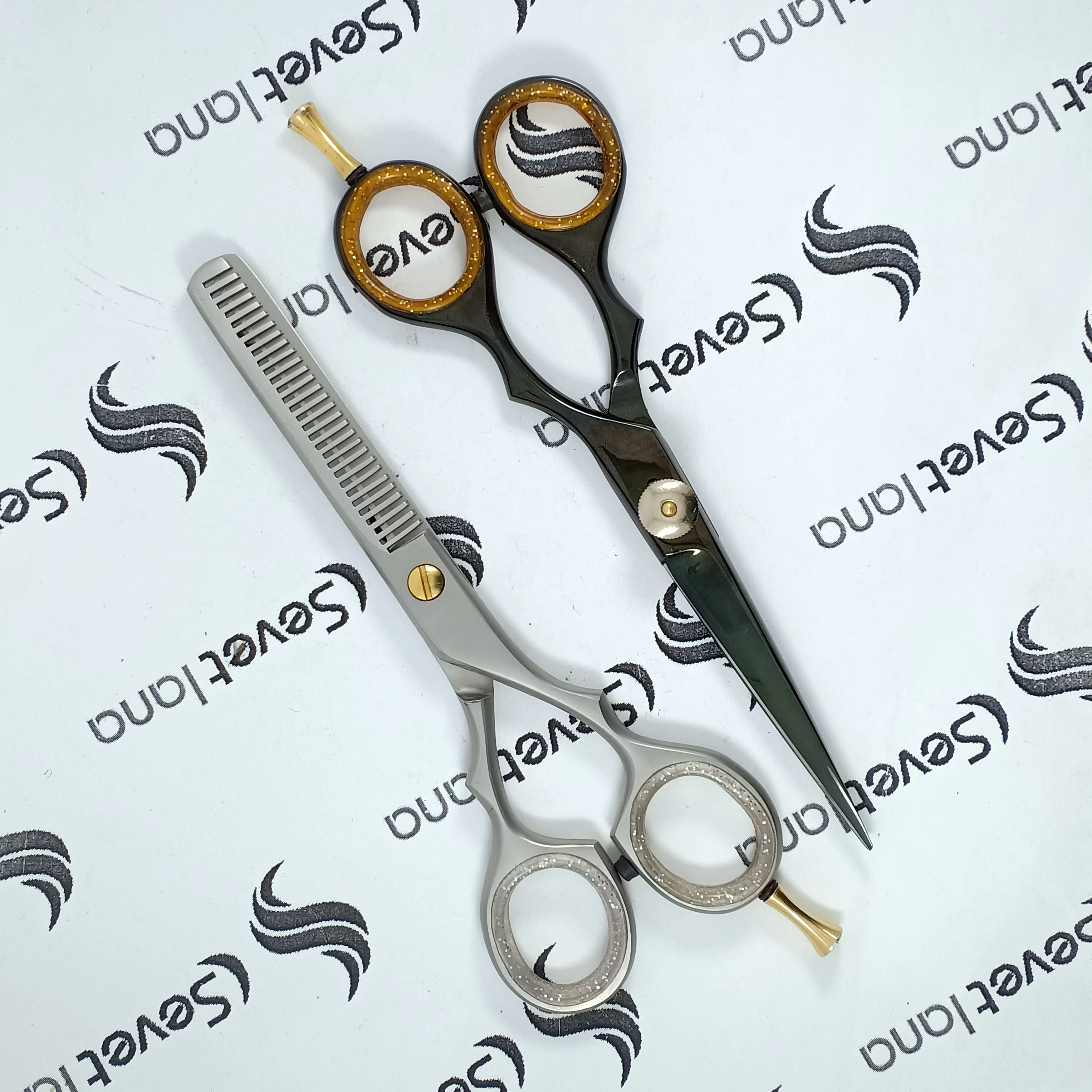 Professional GOLD Salon Hair Cutting Scissors Stainless Steel Hairdressing Scissors Silver 6 ...