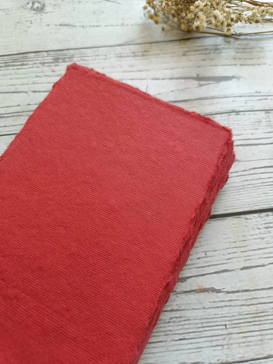 Red Khadi Cotton Rag Paper A4 - 200gsm - 100% Cotton Sheets