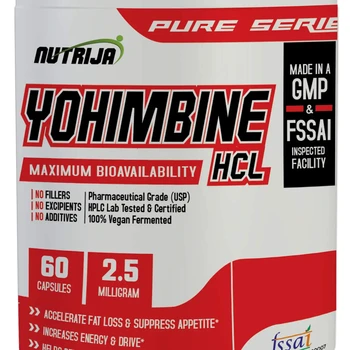 Yohimbin Hcl 2.5mg [strength & Potent Fat Burner] - Pack Of 60 Capsule ...