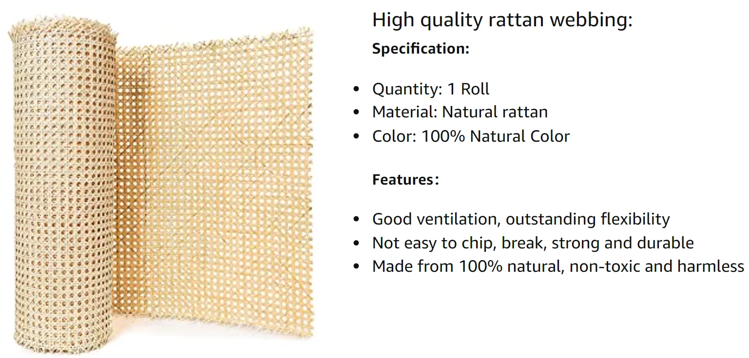 High-quality Mesh Cane Rattan Webbing Roll for Furniture