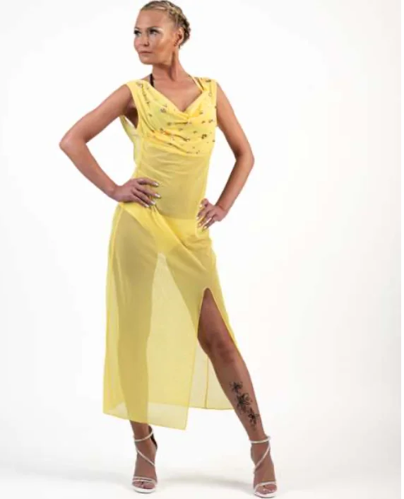 High Quality Italian Handmade Dress With Crystal Stones Embroidered ...