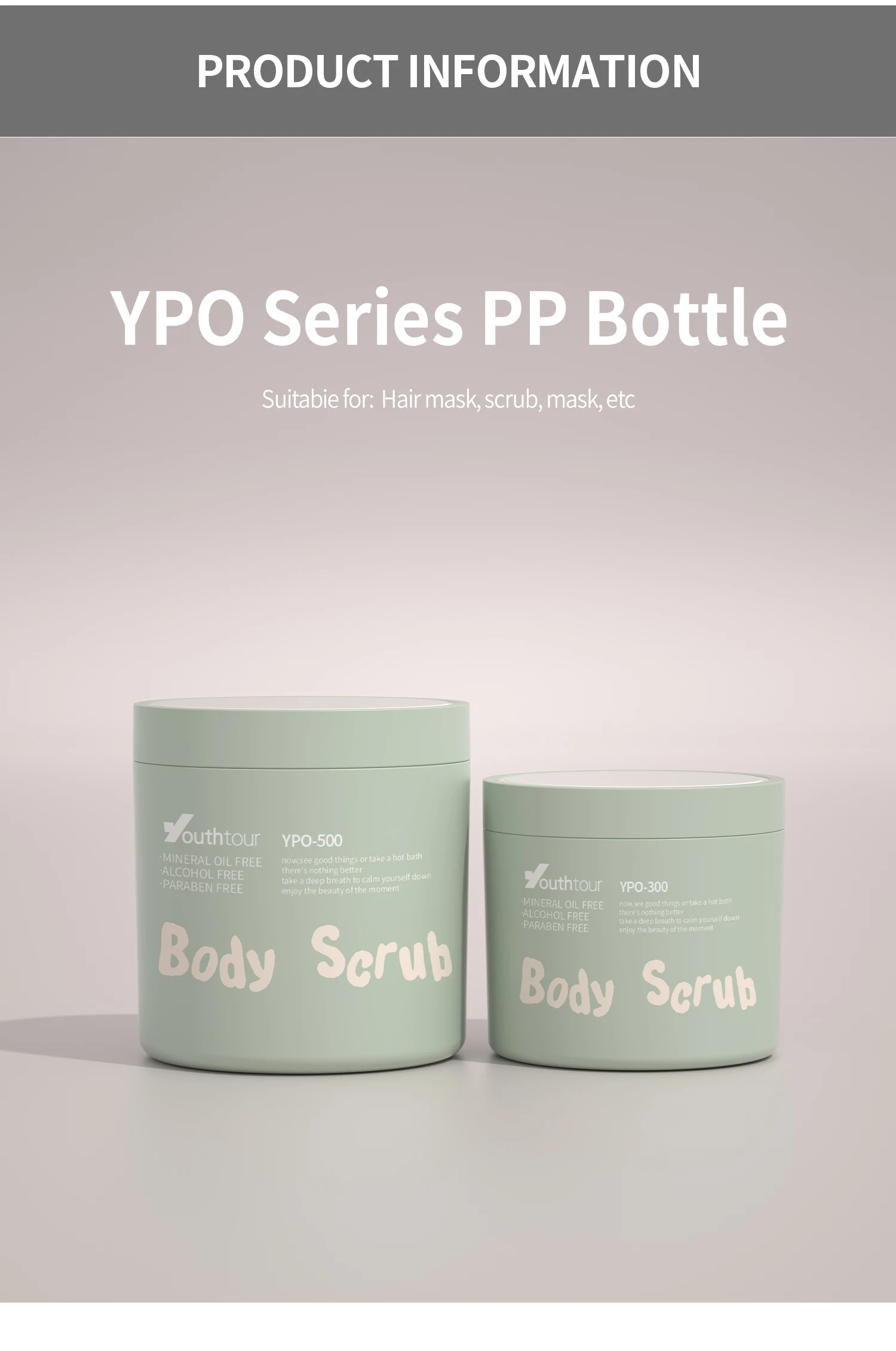 Custom Cosmetic Body Scrub Jar with Lid - 1000g Capacity