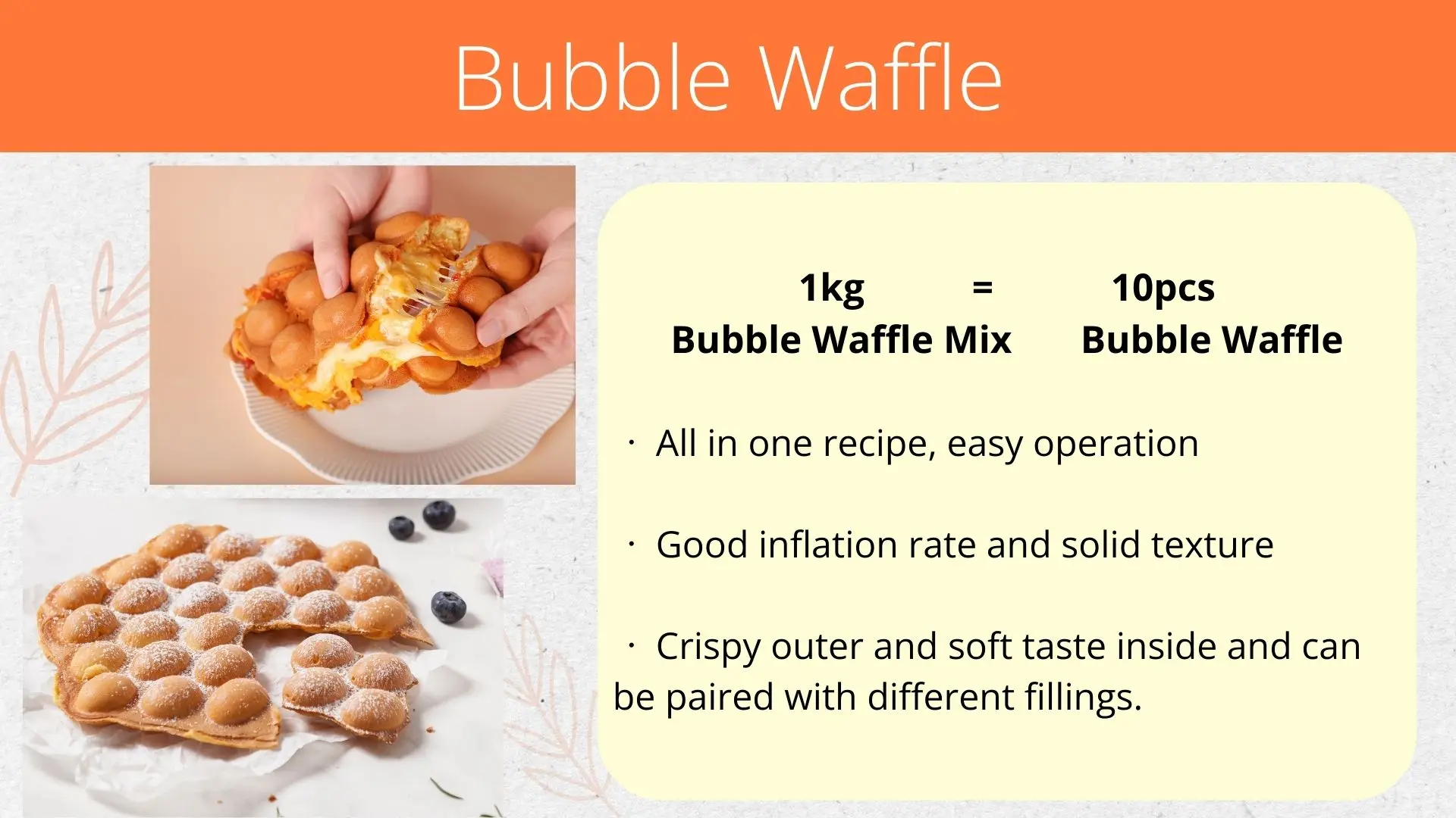 1kg - Chewy Popular Bubble Waffle Mix - Buy Bubble Mix,Chewy Waffle ...