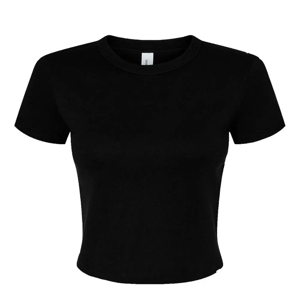 1010 Women's Summer Sexy Micro Rib Baby Tee Breathable Fitted Crop ...