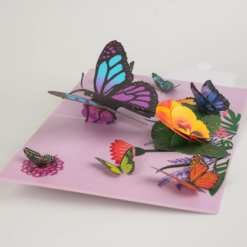Mother Father Card 3d Flower Pop Up Unique Design Whole Unique Offset ...
