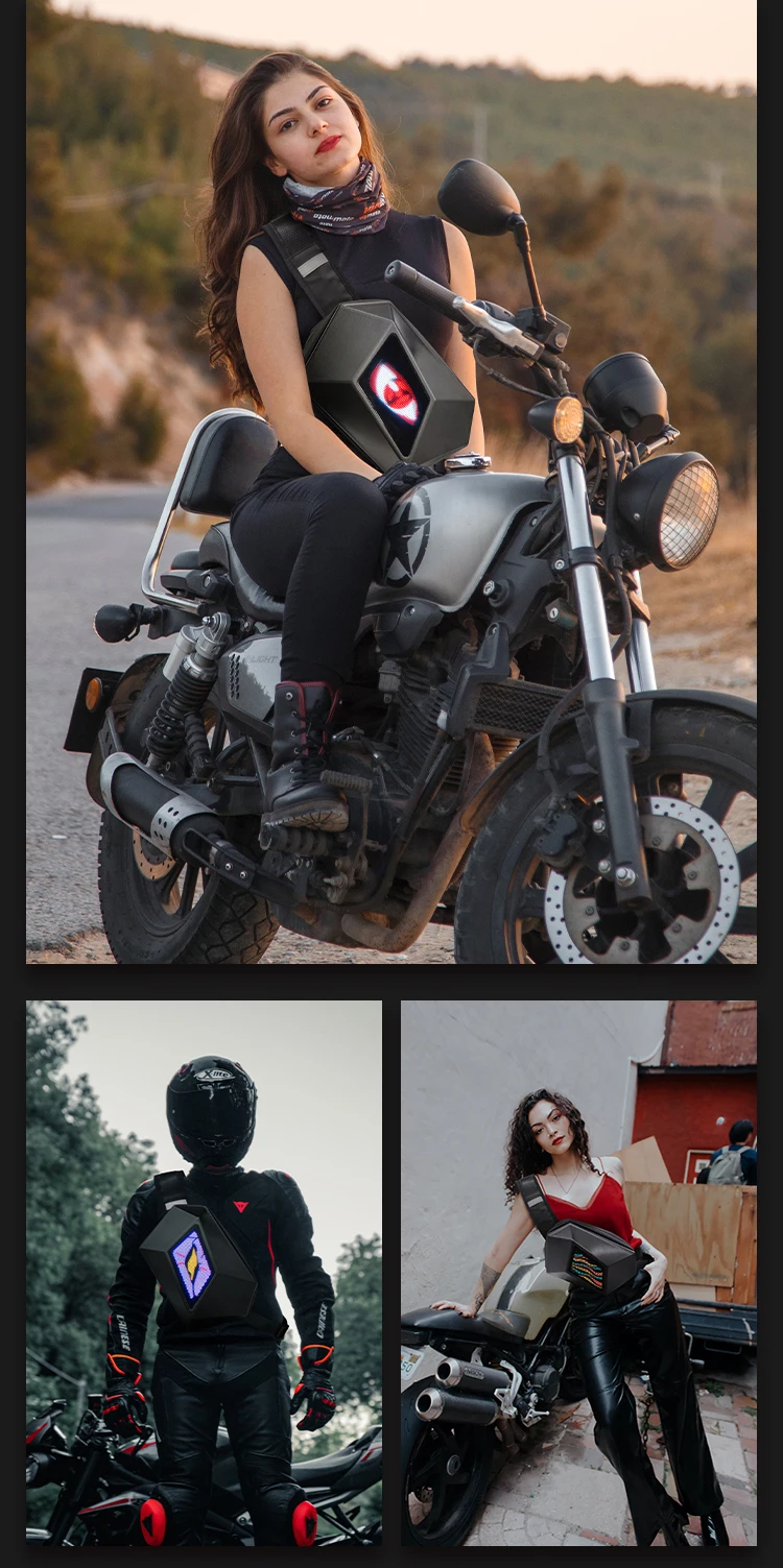 Devil Eye Led Screen App Smart Led Backpack Big Motorcycle Backpack Led ...
