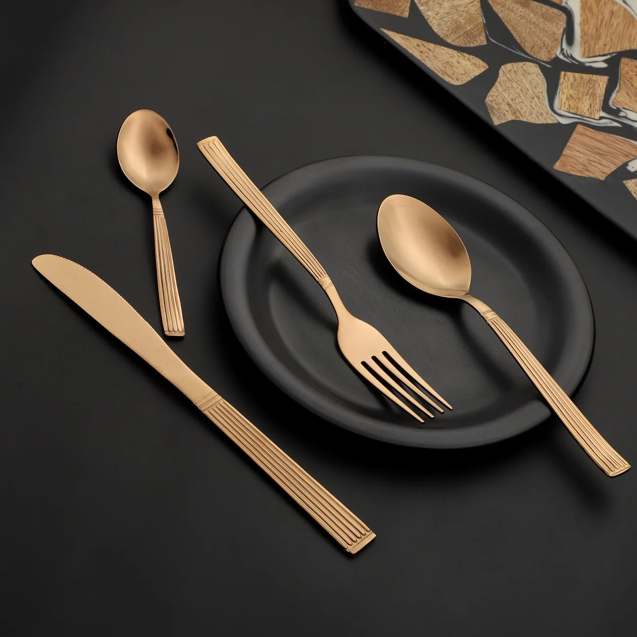 Stripes Design Stainless Steel Cutlery/flatware Set Grade 202/304 ...
