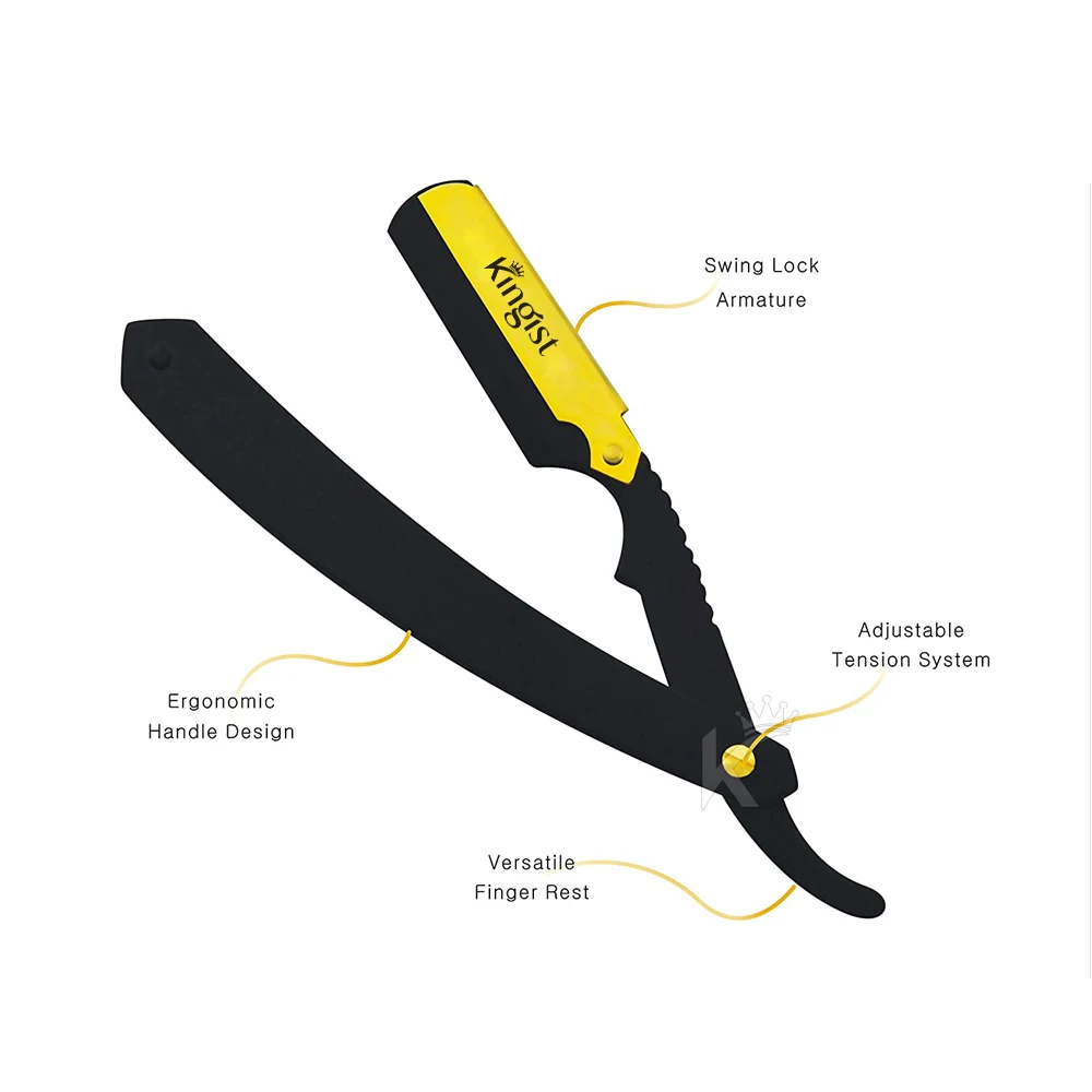 Custom Folding Stainless Steel Black Barber Straight Razor - Buy Barber ...