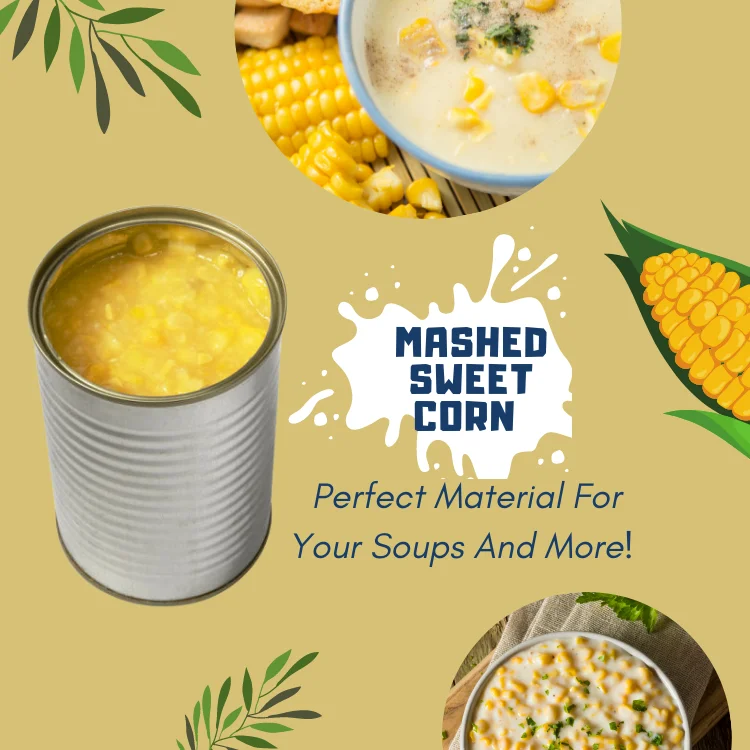 Sweet Corn Cream - Mashed Sweet Corn in Cans from Vietnam