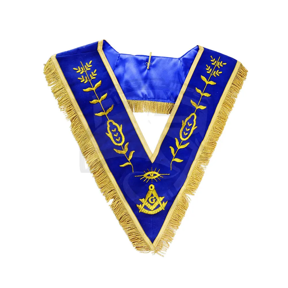 2023 Premium Quality Regalia Masonic Collar In Blue Velvet With Golden ...