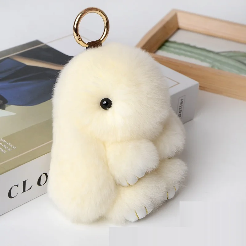Cheap Stuffed Bunny Keychain Rabbit Fur Plush Toy Fluffy Soft Fuzzy ...