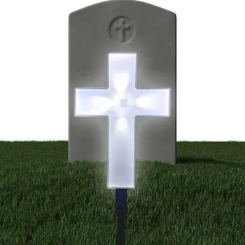 Outdoor Solar Garden Stake Acrylic Solar Crosses For Graves Cemetery ...