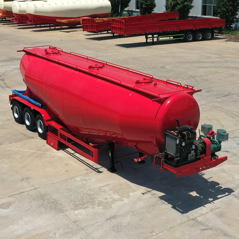 New Pneumatic Discharge Powder Tank Trailer Fast Unloading Bulk Powder ...