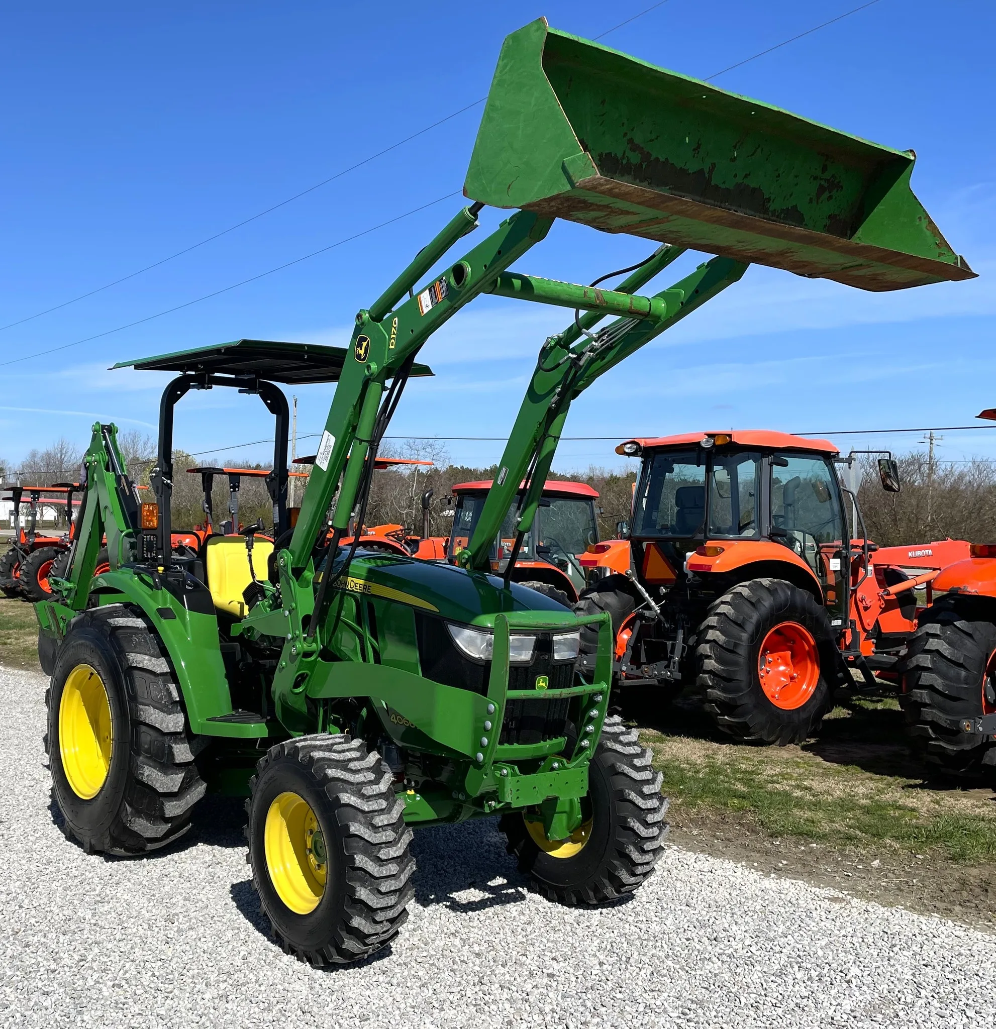 2017 John Deere 4066M Tractor - 66 HP, 4x4, Backhoe Attachment