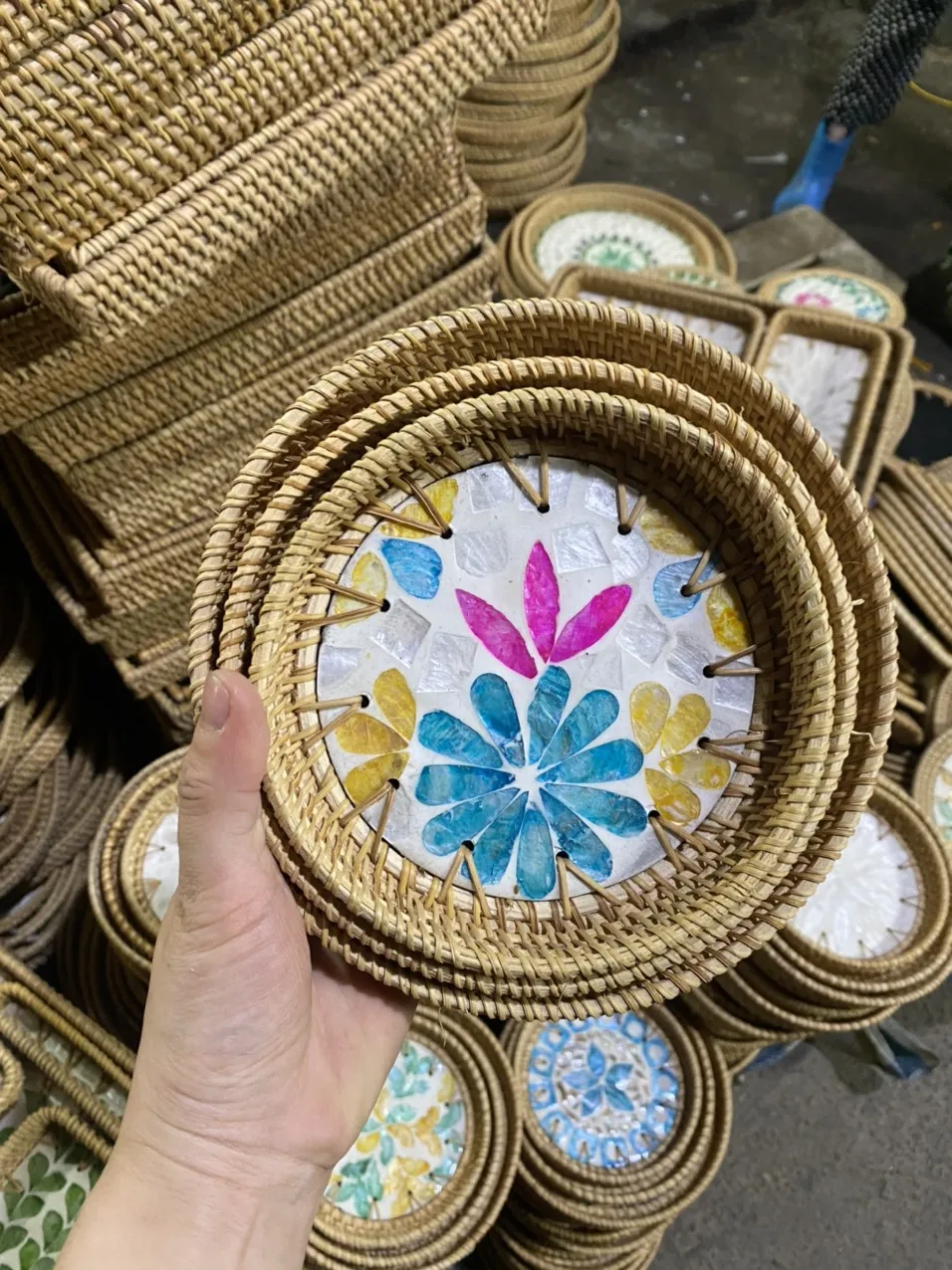 High Quality Handicrafts From Viet Nam Customized Set Of 3 Round Rattan ...