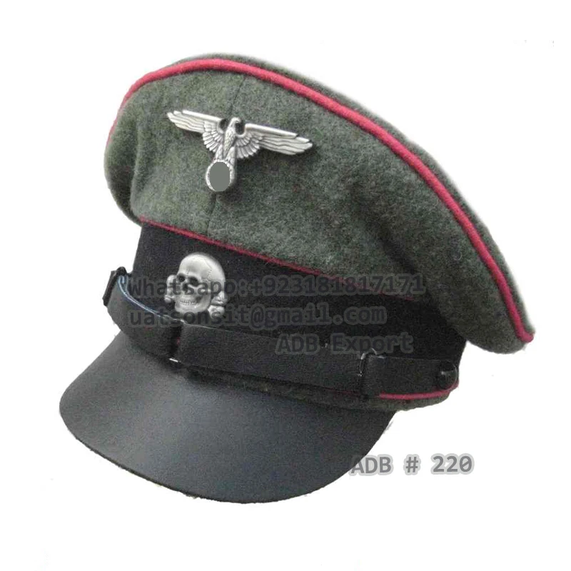 Ww2 German Officer Enlisted Visor Waffenss Panzer Crusher Hats - Buy ...