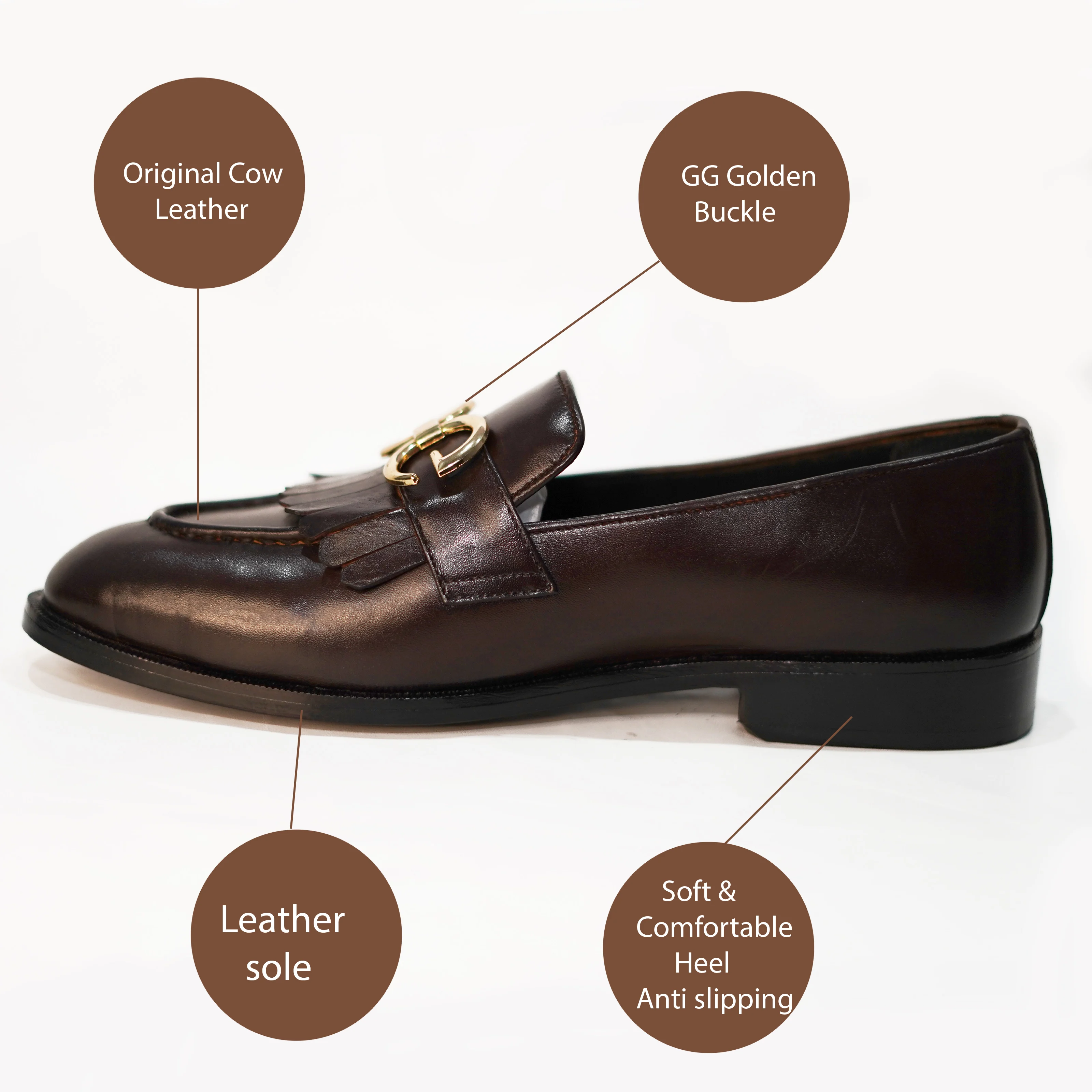 Handmade Leather Shoes - Custom Loafers with G Buckle