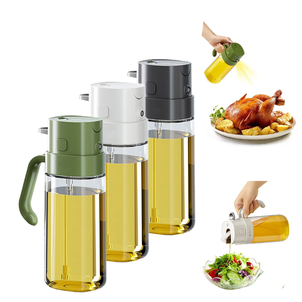 L Multifunction Glass Oil Dispenser Sprayer 550ml Kitchen Olive Oil ...