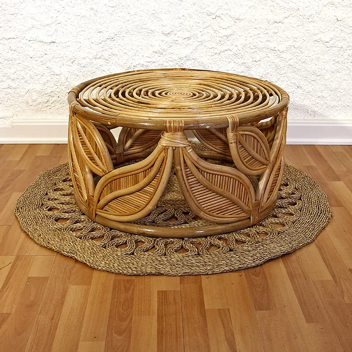 Hot Product Leaf Pattern Rattan Coffee Table Furniture Indoor High ...