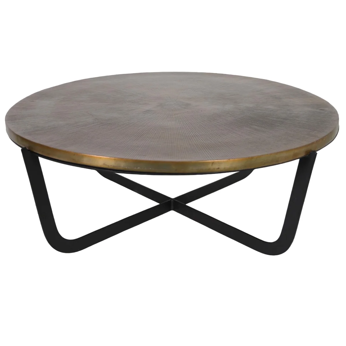 Modern Aluminium and Iron Coffee Table Round Top Low Height Center ...