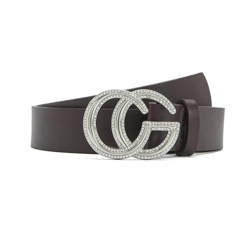 Hot Sale Cg Buckle Luxury Faux Leather Women Leisure Dress Waist ...