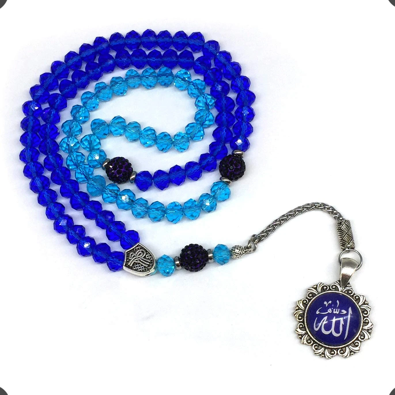 Islamic Rosaries Prayer Beads Muslim Accessories Blue Color Tasbih 99 ...
