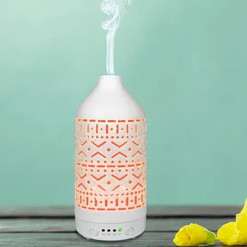 Essential Oil Diffuser White Ceramic Diffuser Timers Night Lights ...
