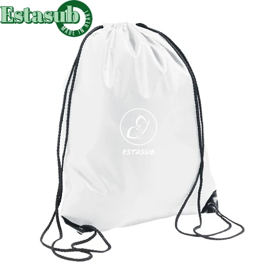 Customizable Sublimation Blank Linen Drawstring Bag With Black String ...