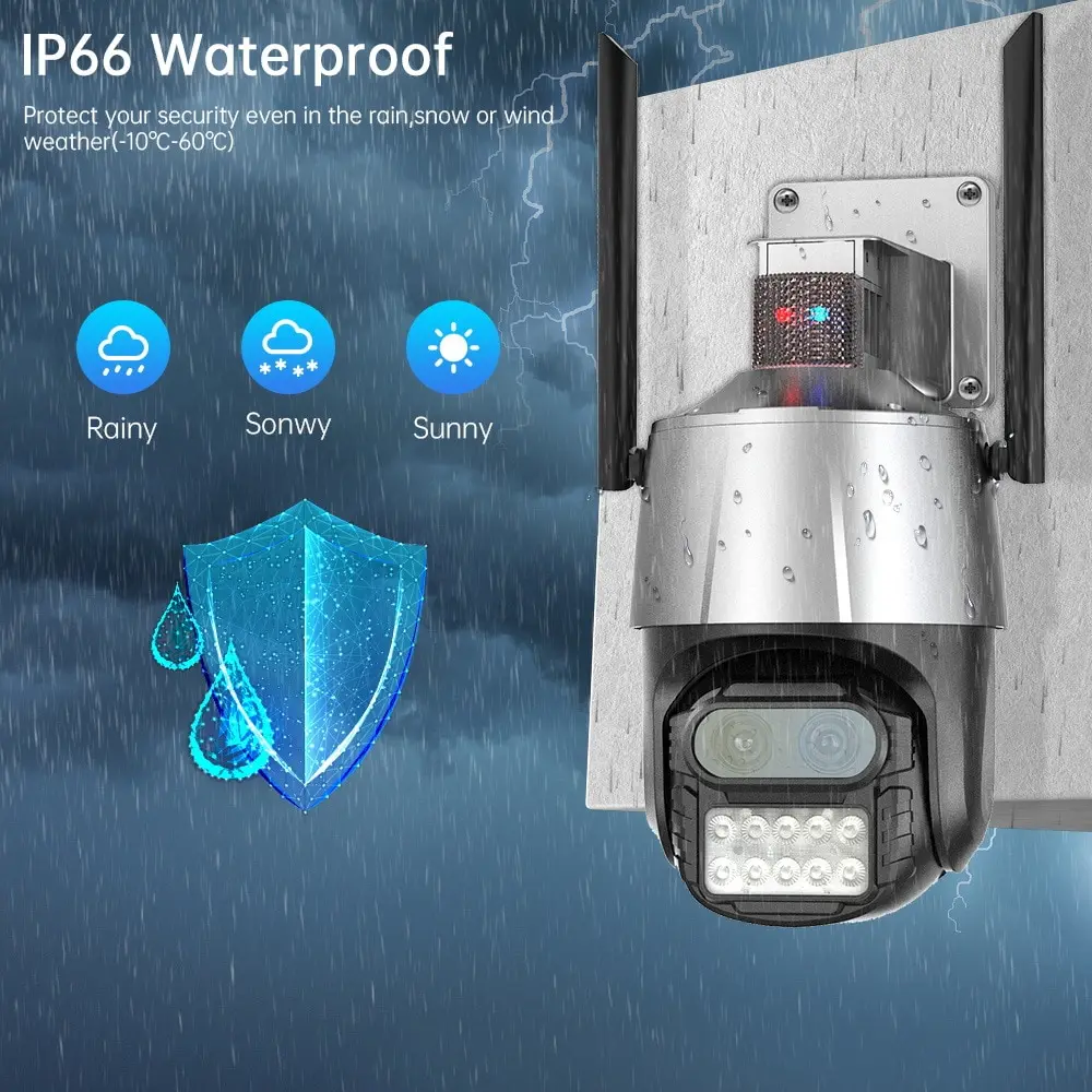 4k 8mp 8x Zoom Ptz Outdoor Wifi Camera Dual Lens Speed Dome Camera Ai ...