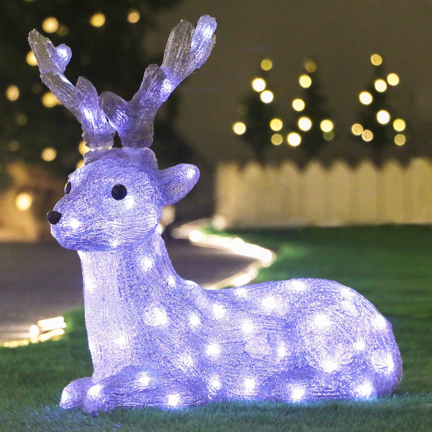 Acrylic Reindeer Classic Style Grey Sika Deer Led Light For Outdoor ...