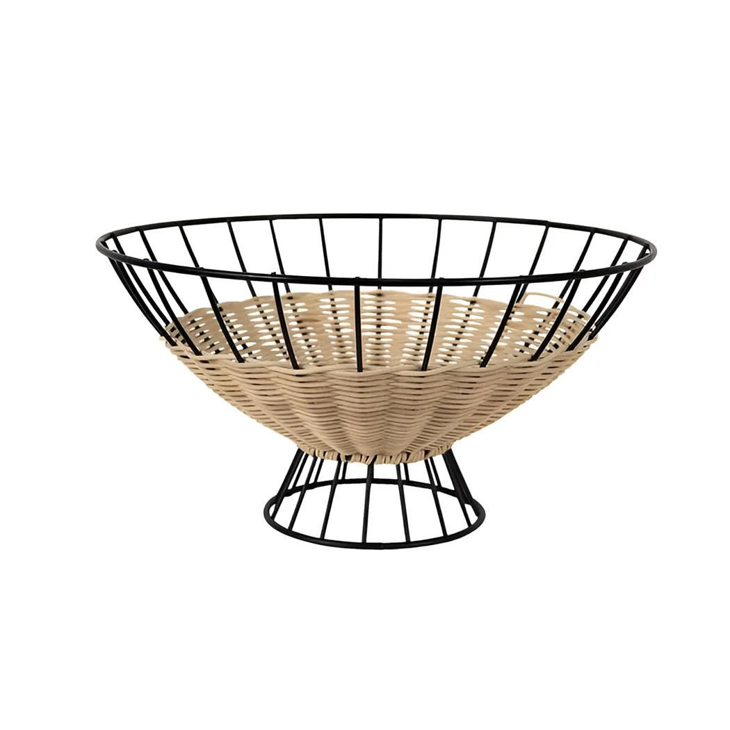 Modern Kitchen Fruit Bowl Wire Basket Shinny Steel Storage Food ...