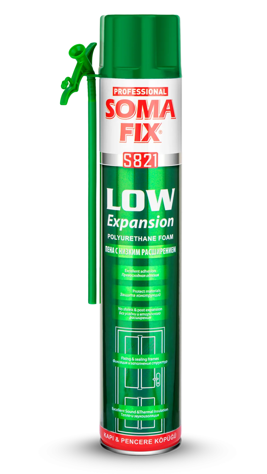 Somafix 750 Ml Low Expansion Polyurethane Gun Foam S821 - Buy Low Expansion Pu Gun Foam,For ...