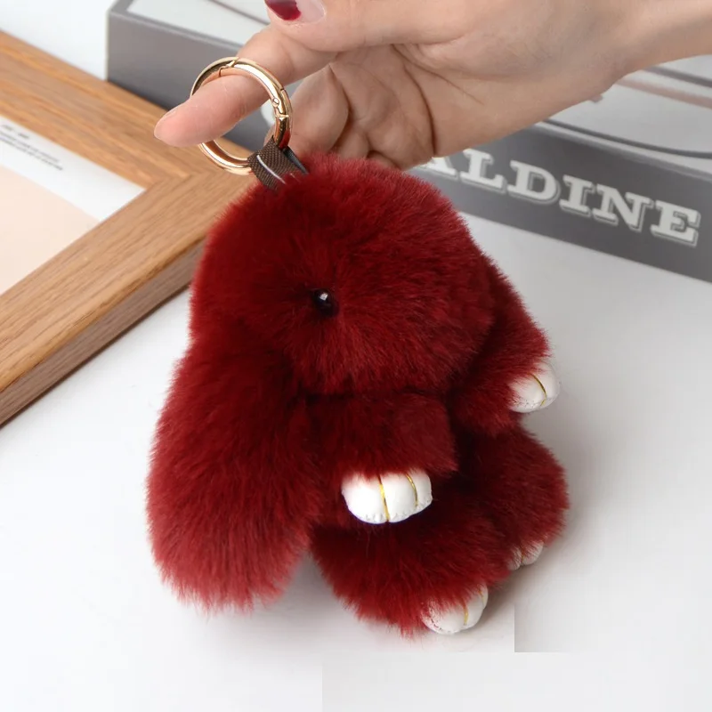 Cheap Stuffed Bunny Keychain Rabbit Fur Plush Toy Fluffy Soft Fuzzy ...