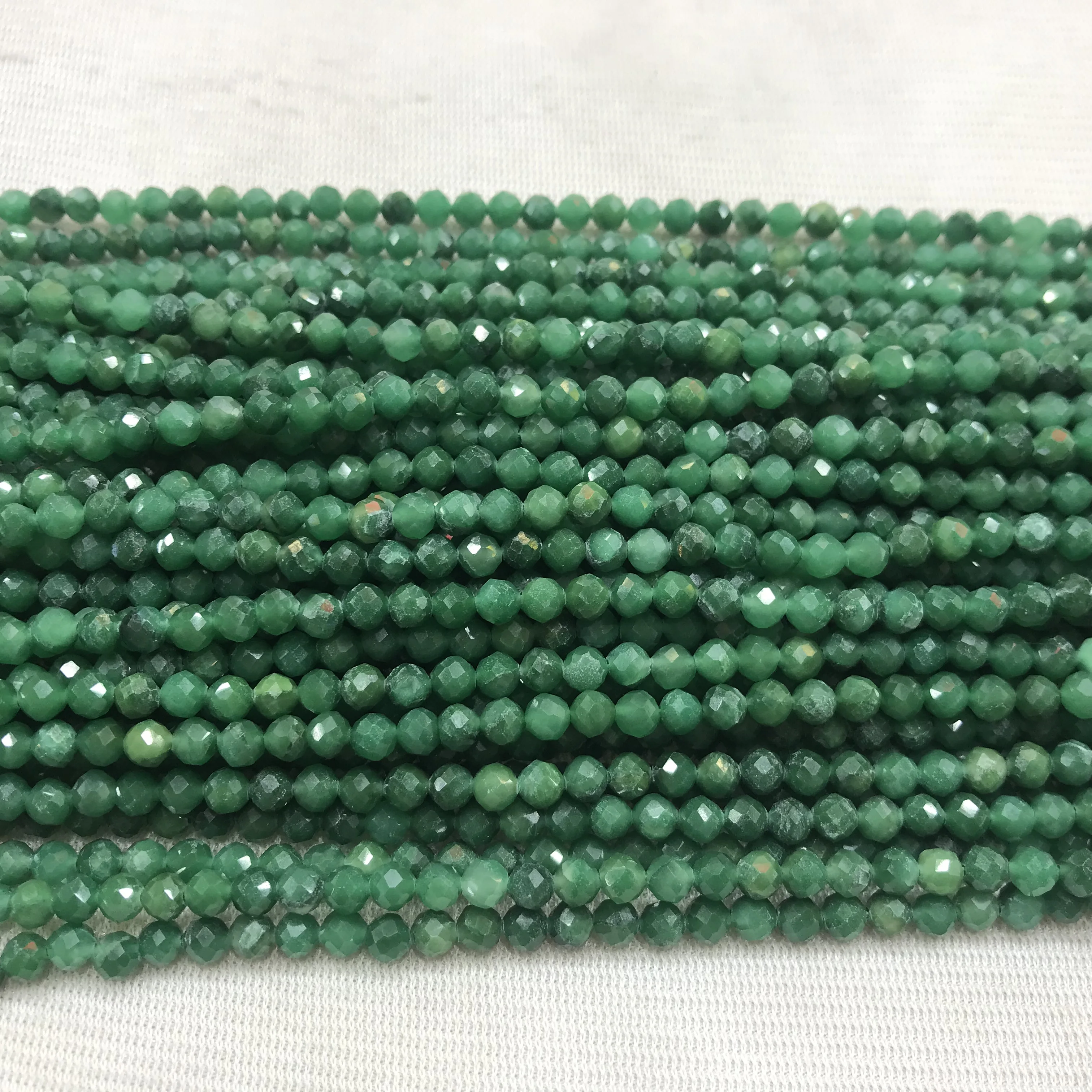 Faceted Africa Green Jade 4mm Round Cut Genuine Gemstone Loose Beads ...