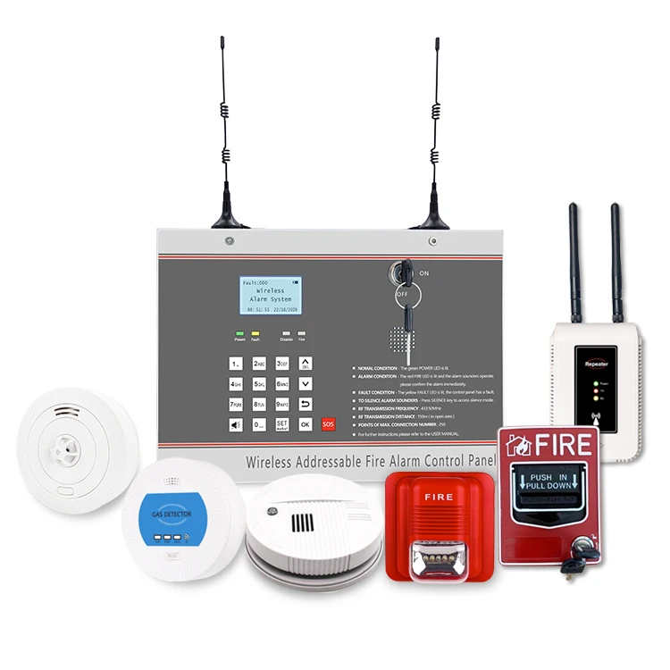 Wireless Addressable Fire Alarm Control Panel Fire Alarm Systems Alarm ...
