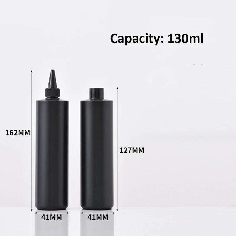 MH711 Plastic Glue Bottle 25ML 130ML 250ML 500ML Black Squeeze Bottle Pointed Bottle Salad ...