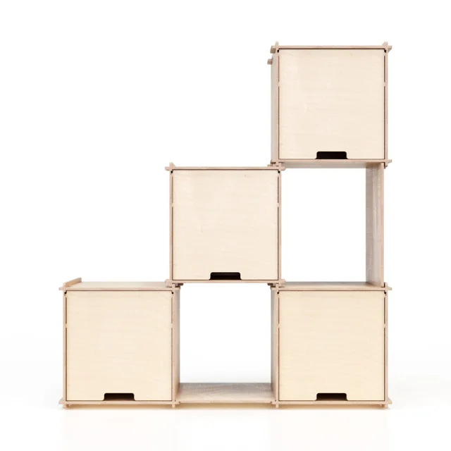 Self Standing Modular Wooden Cubes Bookcases 110x120cm Interlocking ...