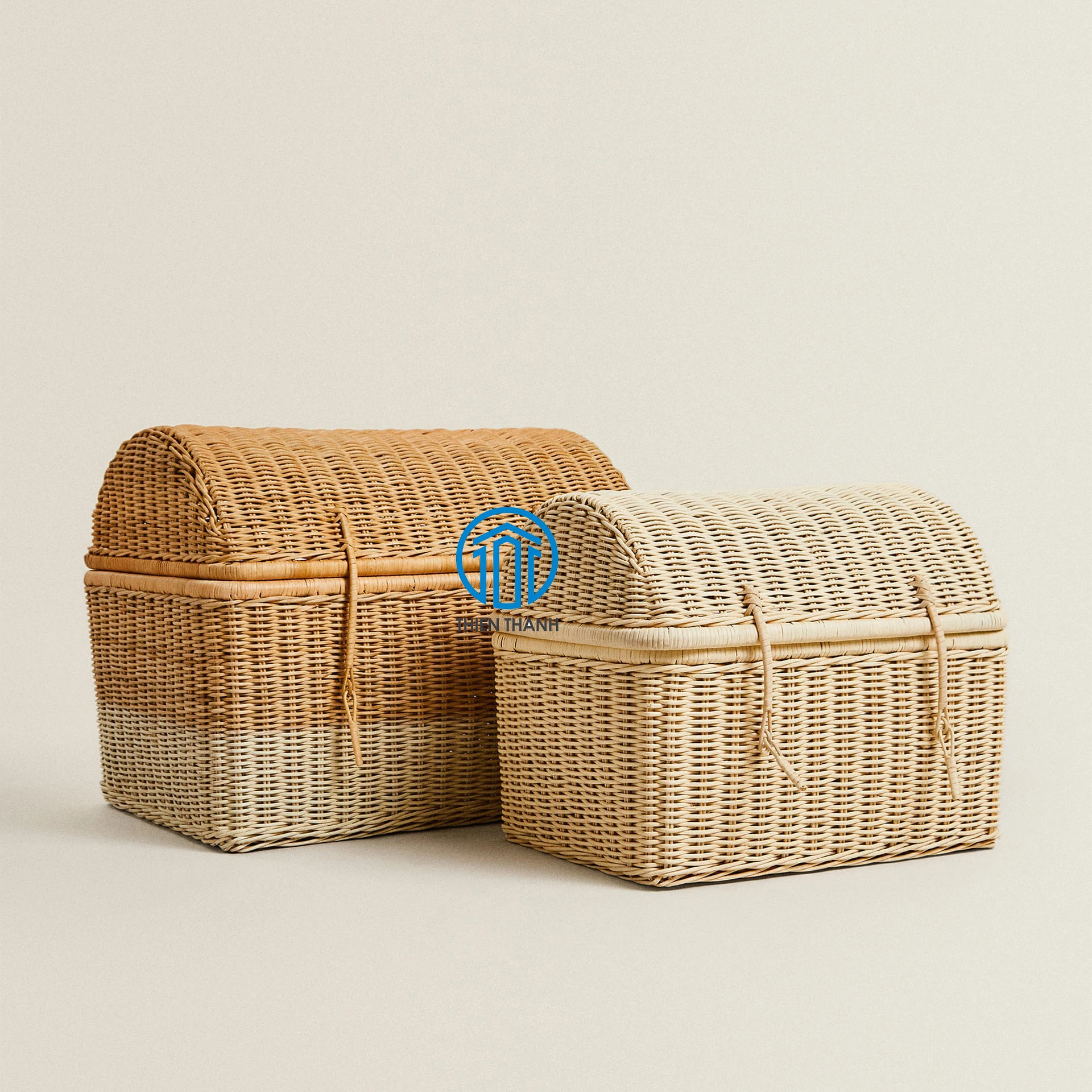 Classic Design Large Rattan Chest Baskets Nursery Rattan Trunk Storage ...