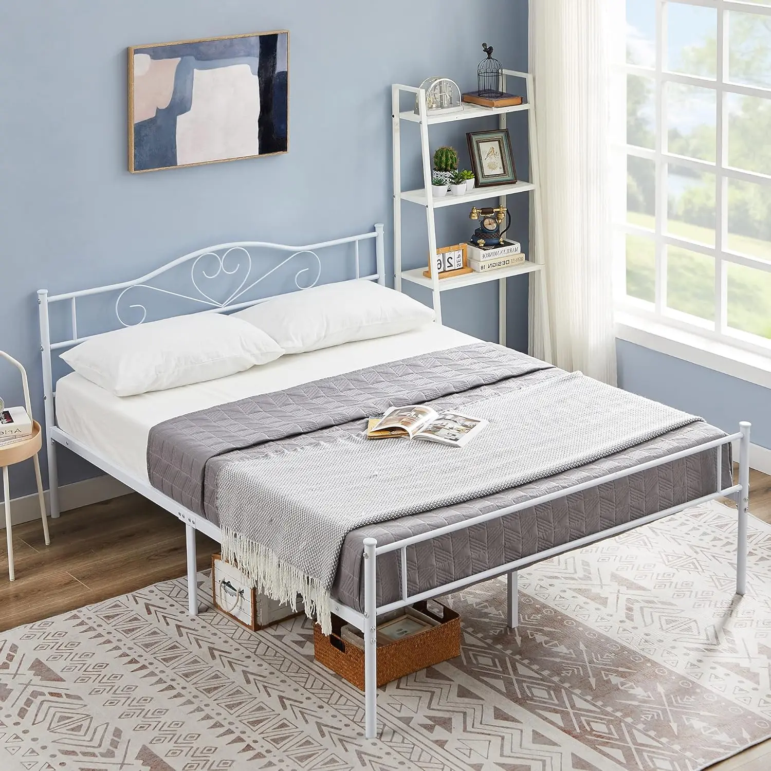 Triho Thf-1250 American Iron Bed With Strong Support Slat Foundation ...