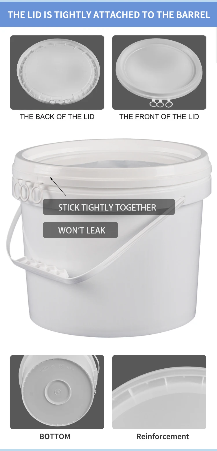 Heavy Duty Custom Printing 6l Food Grade Plastic Bucket White With ...