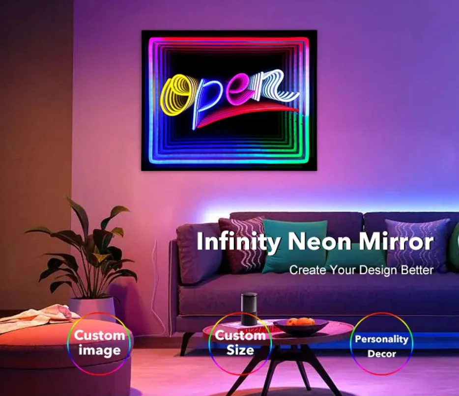 Factory Custom Infinity Mirror Led Neon Signs High Quality Acrylic ...