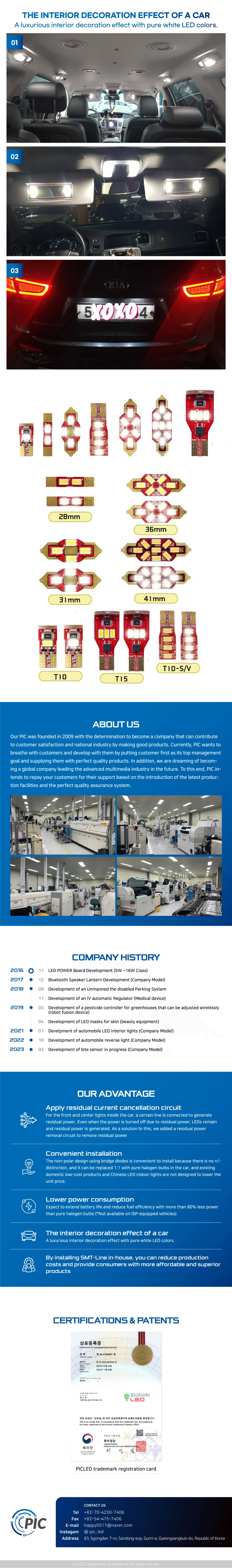 Korean Factory Manufactured Vehicle Led Light Wholesale Car Interior ...