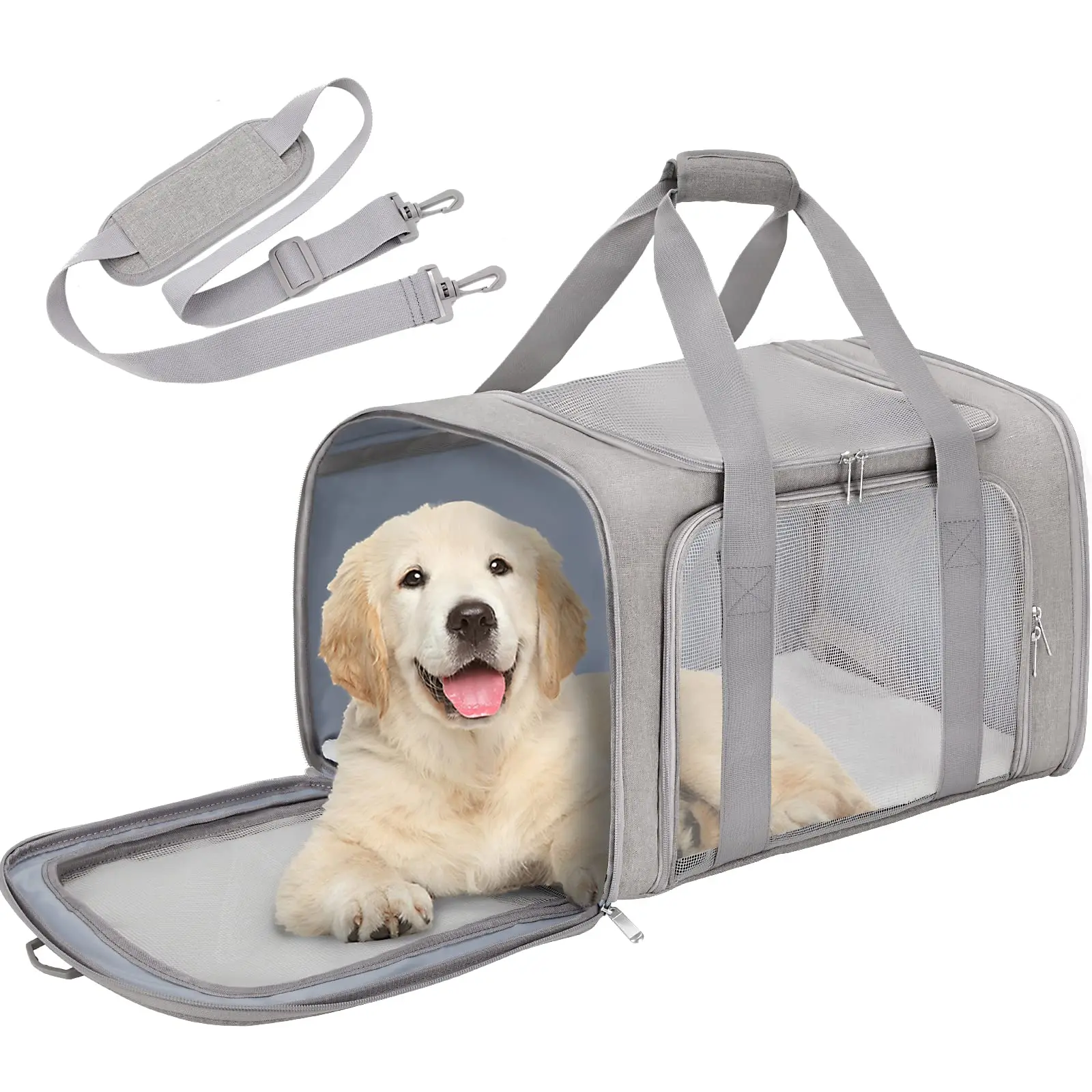 Transparent Puppy Carrying Mesh Shoulder Pet Bags Portable/ Foldable ...
