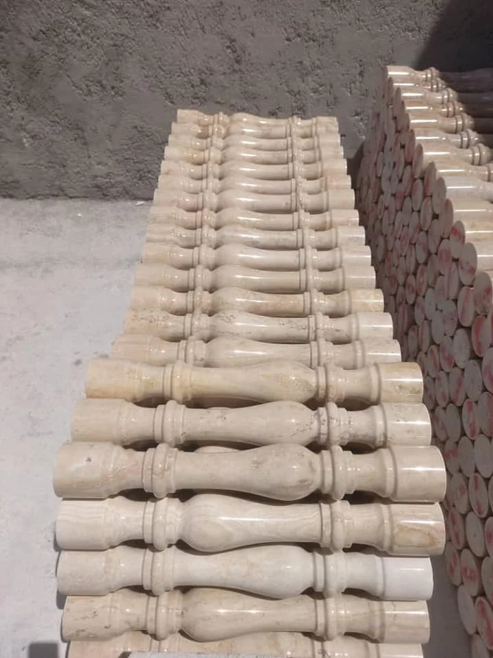 Hand Carved Marble Stone Railing, Marble Baluster Railing Indoor ...